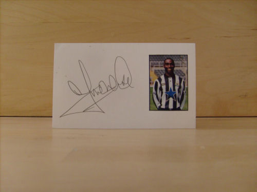 Andy Cole Signed White Card - Dolbyhome