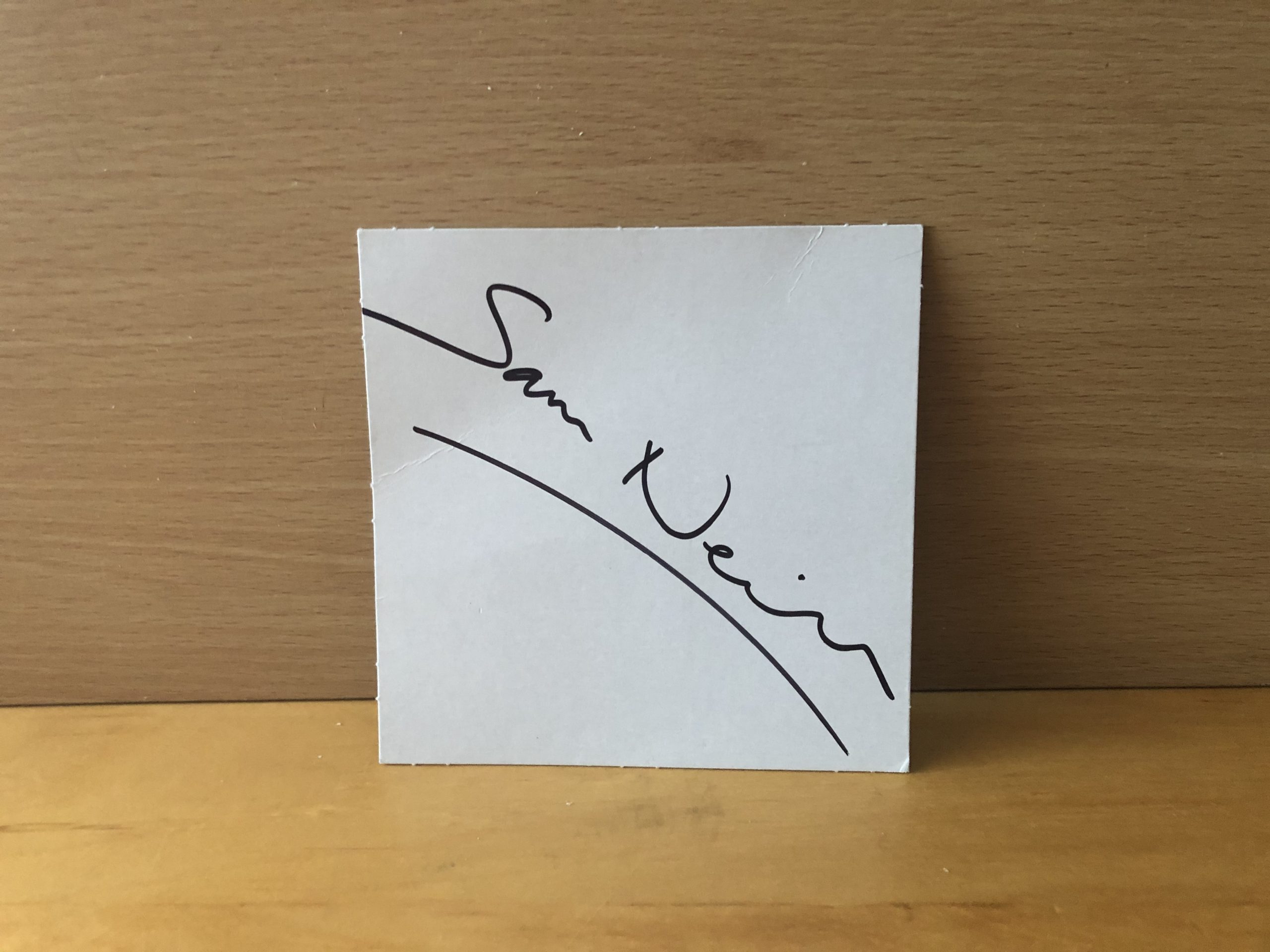 Sam Neill Signed White Card - Dolbyhome