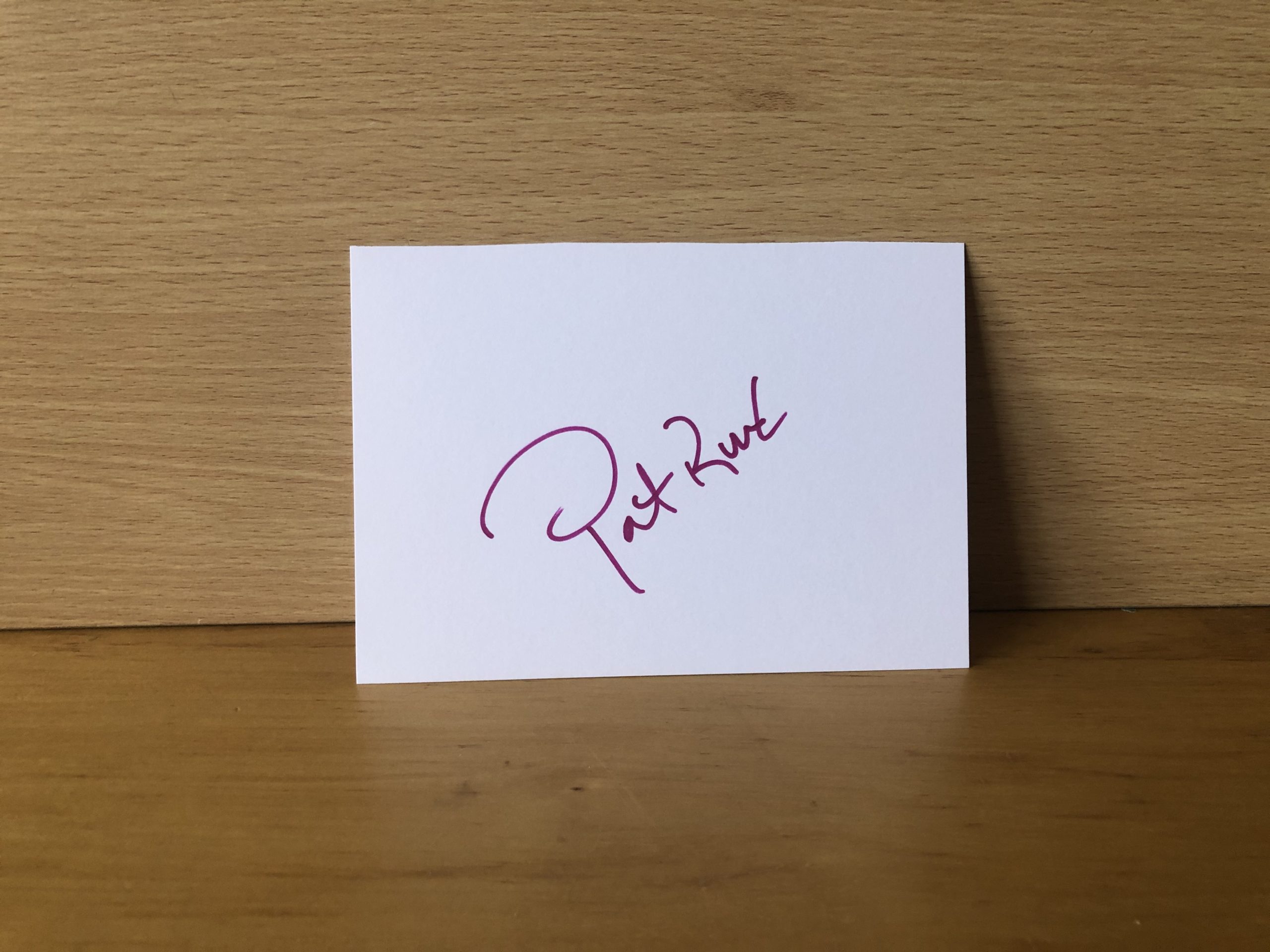 Pat Roach Signed White Card - Dolbyhome